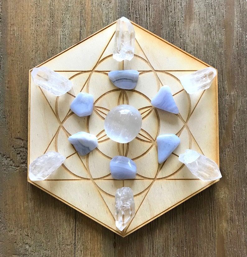 Serenity Peace Communication Crystal Grid Kit – Untethered Crystals